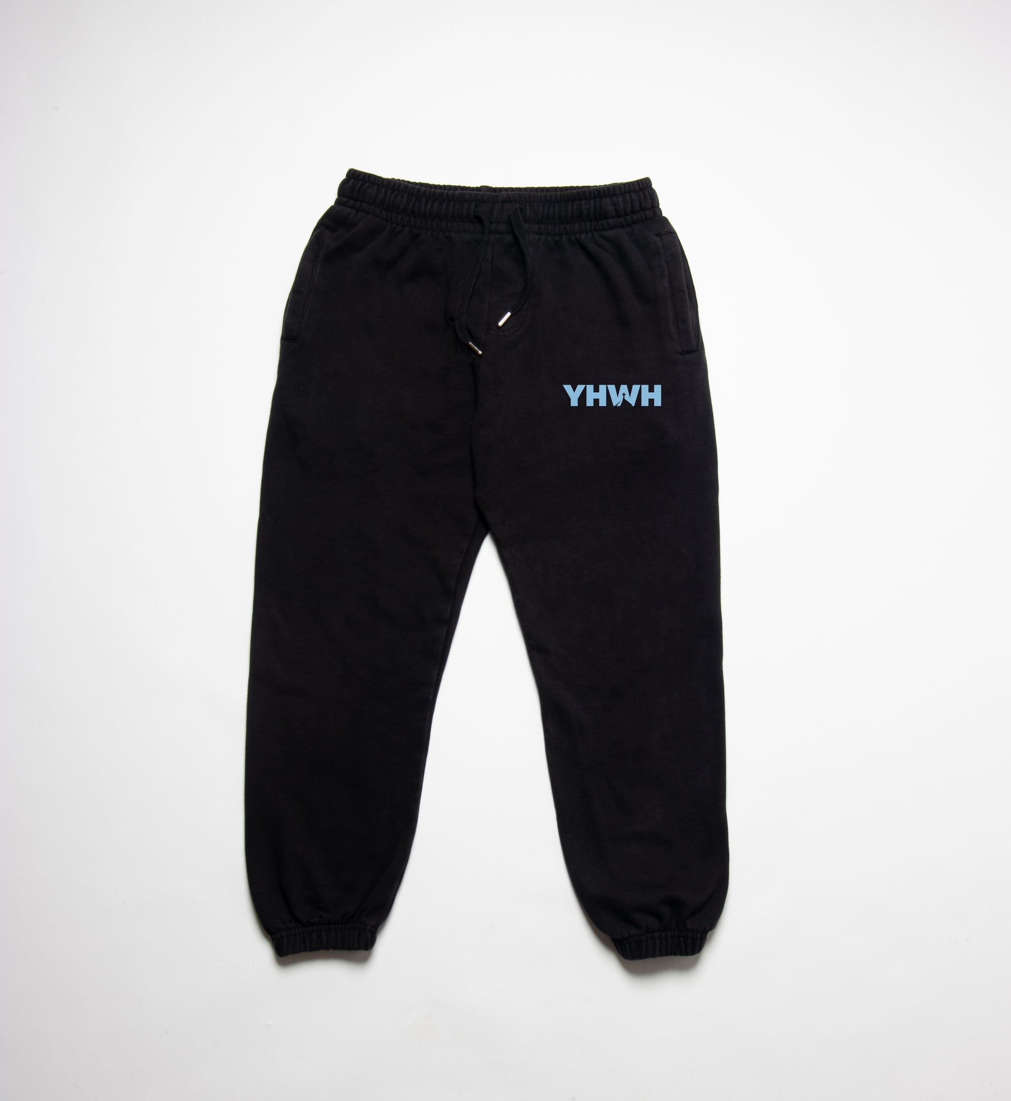 YHWH CROSS STAPLE SWEATPANTS - LIGHT BLUE